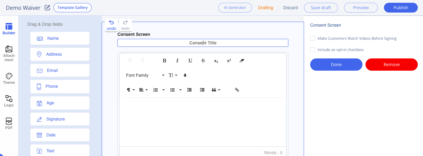 How to create a consent screen? – WaiverForever Help Center